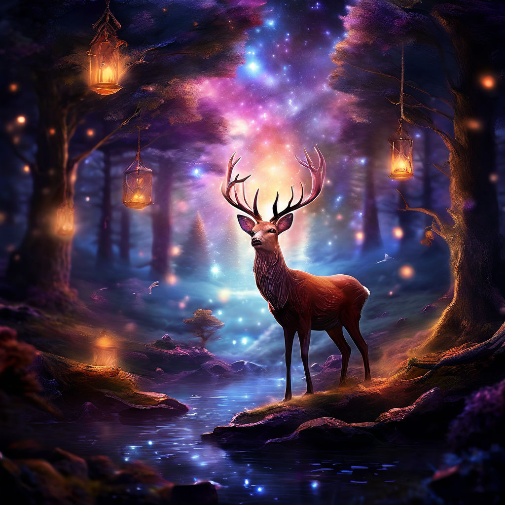 Illustrate an enchanted forest where trees and plants subtly... by AI ...