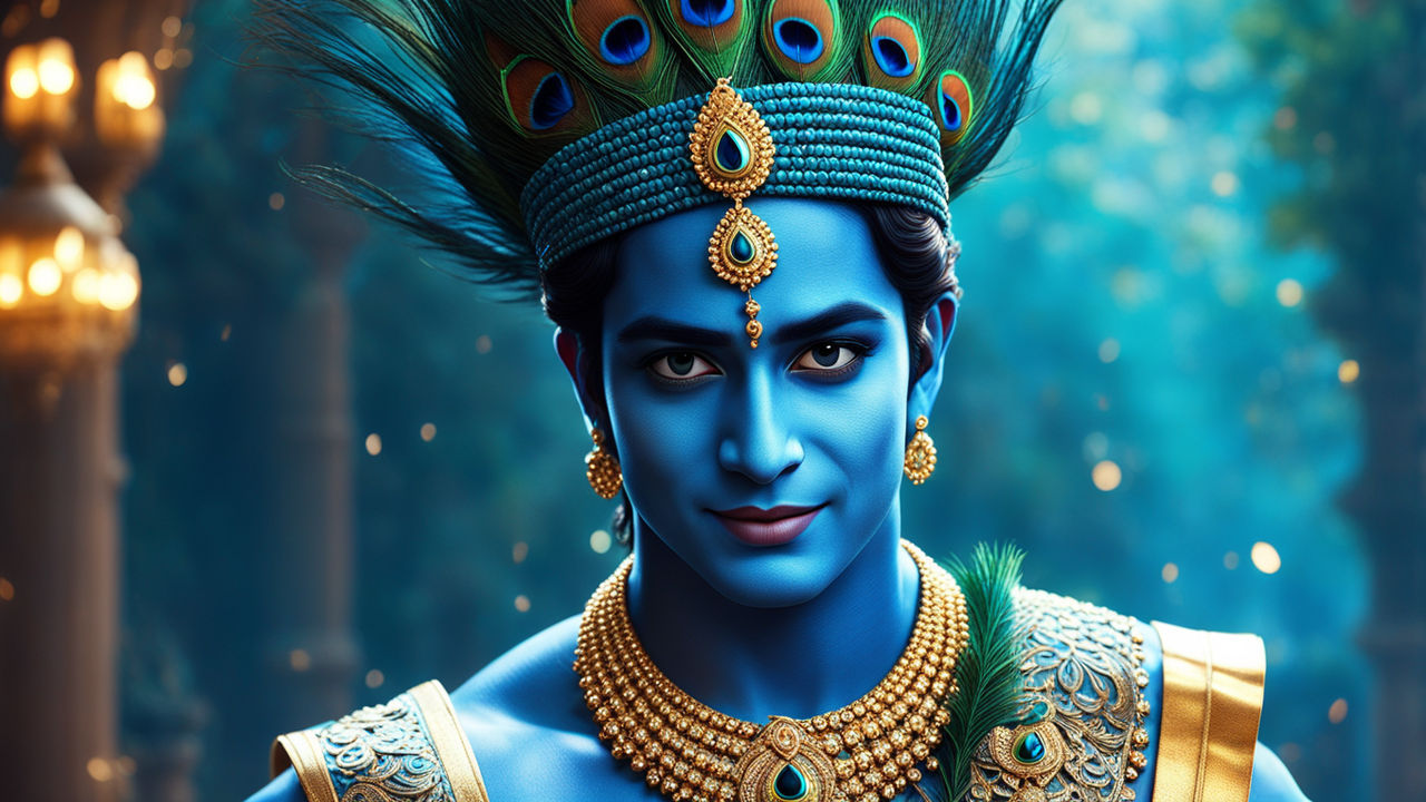 Create a realistic image of real lord krishna by A k Singh - Playground