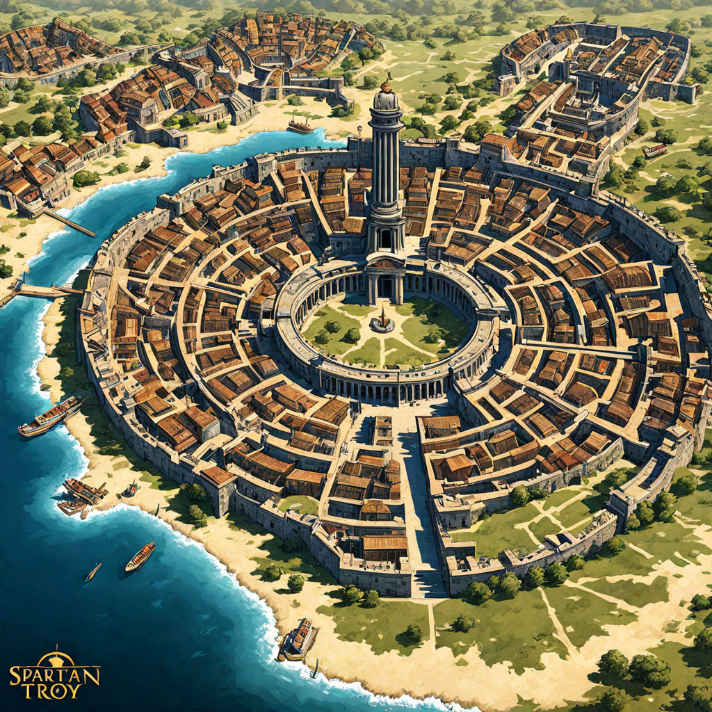 Spartan Gates of Troy style of map town by ART ART - Playground