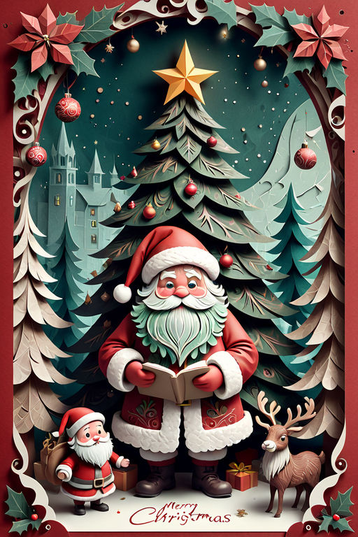 A beautiful Christmas card design. ultra-detailed digital ar... by ...