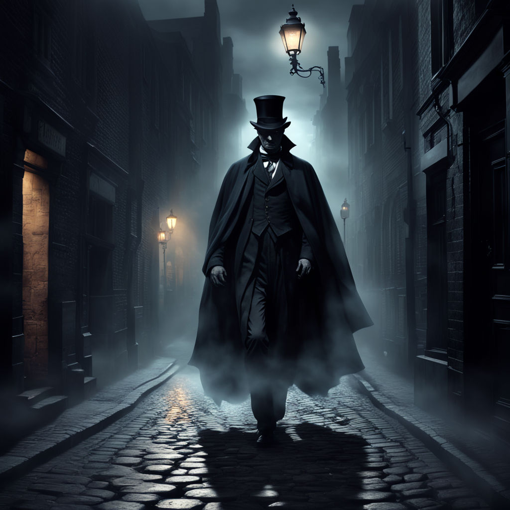 Jack the Ripper emerges from the foggy shadows of narrow Vic... by Arun ...