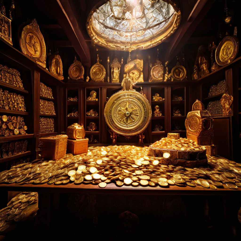 A room full of gold coins by Barbara Littrell - Playground