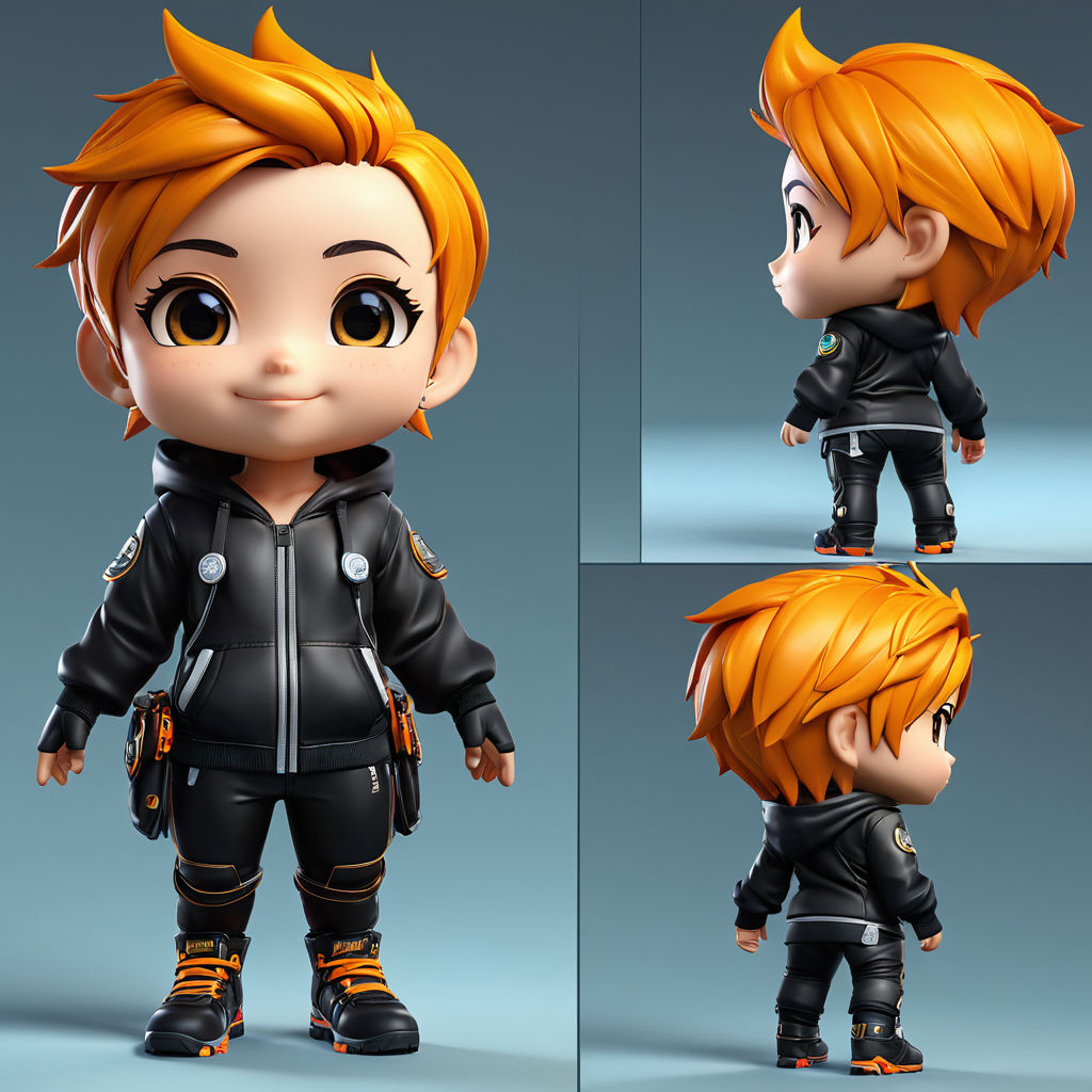 12K resolution of a 3D chamberunga chibi style character in ... by ...