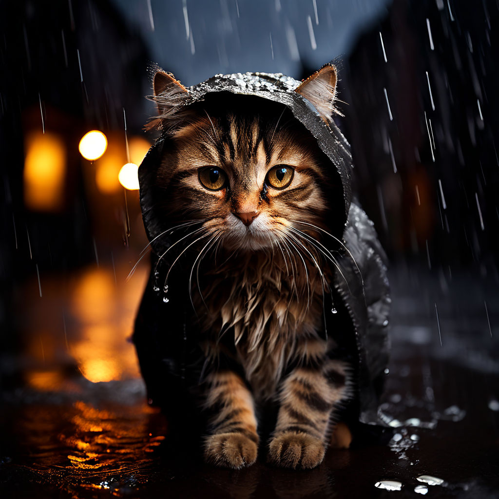 Take 3 sad photos of a cat in the rain. by Jhoel Rudas - Playground