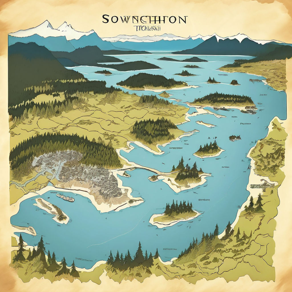 Map illustration showcasing the territories of the Songhees ... by ...