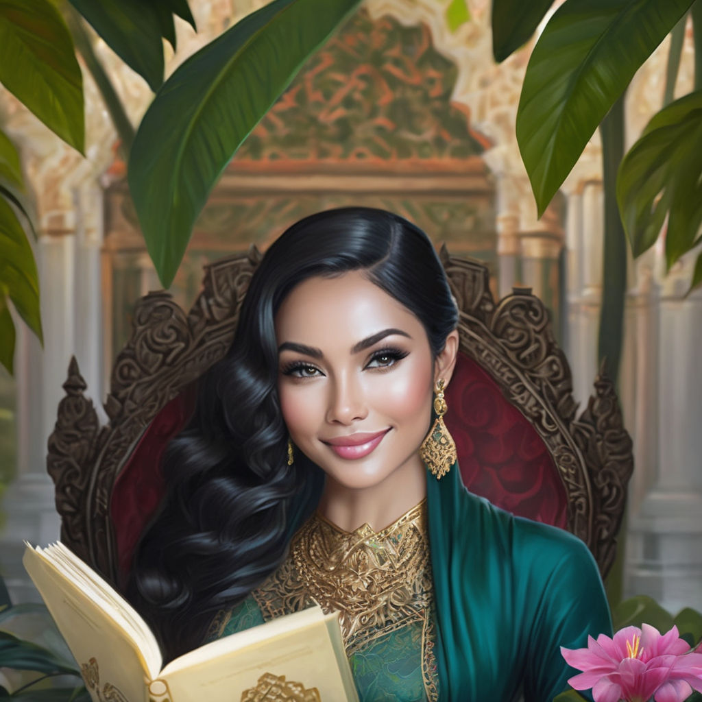 A beautiful Islamic Javanese princess is in her palace garde... by ...