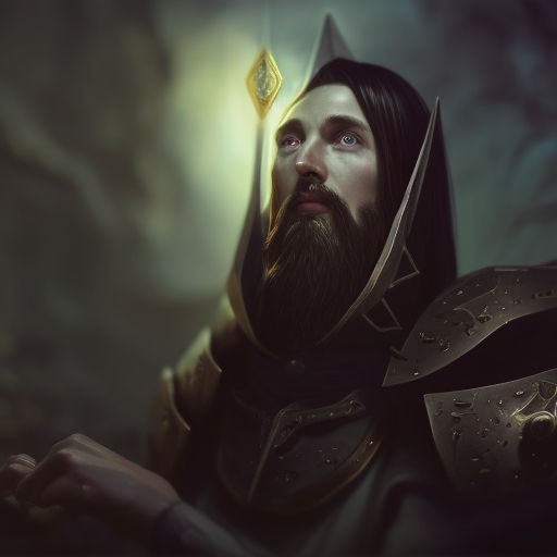 A happy black haired pointy ear warlock paladin male kender ... by ...