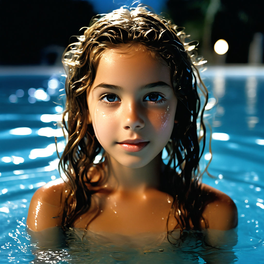 Preteen girl full view skinny dipping by Will Bath - Playground