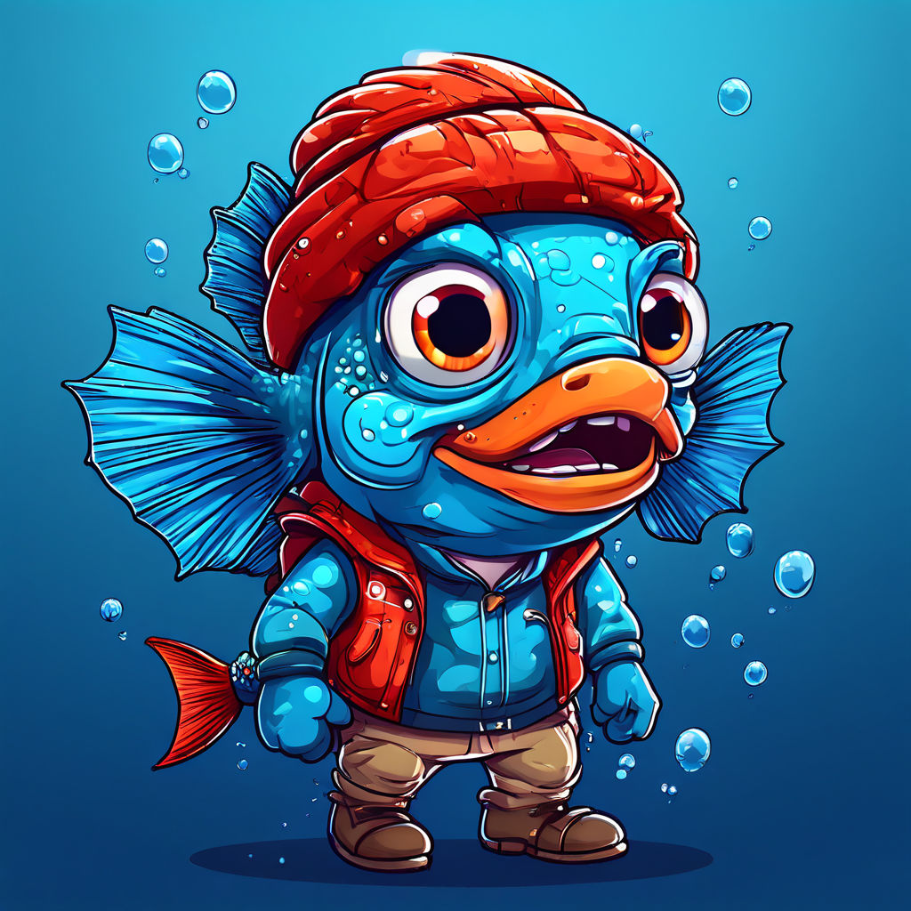 Fish man fish wearing 2d cartoon by Miraeng Oh Mirae - Playground