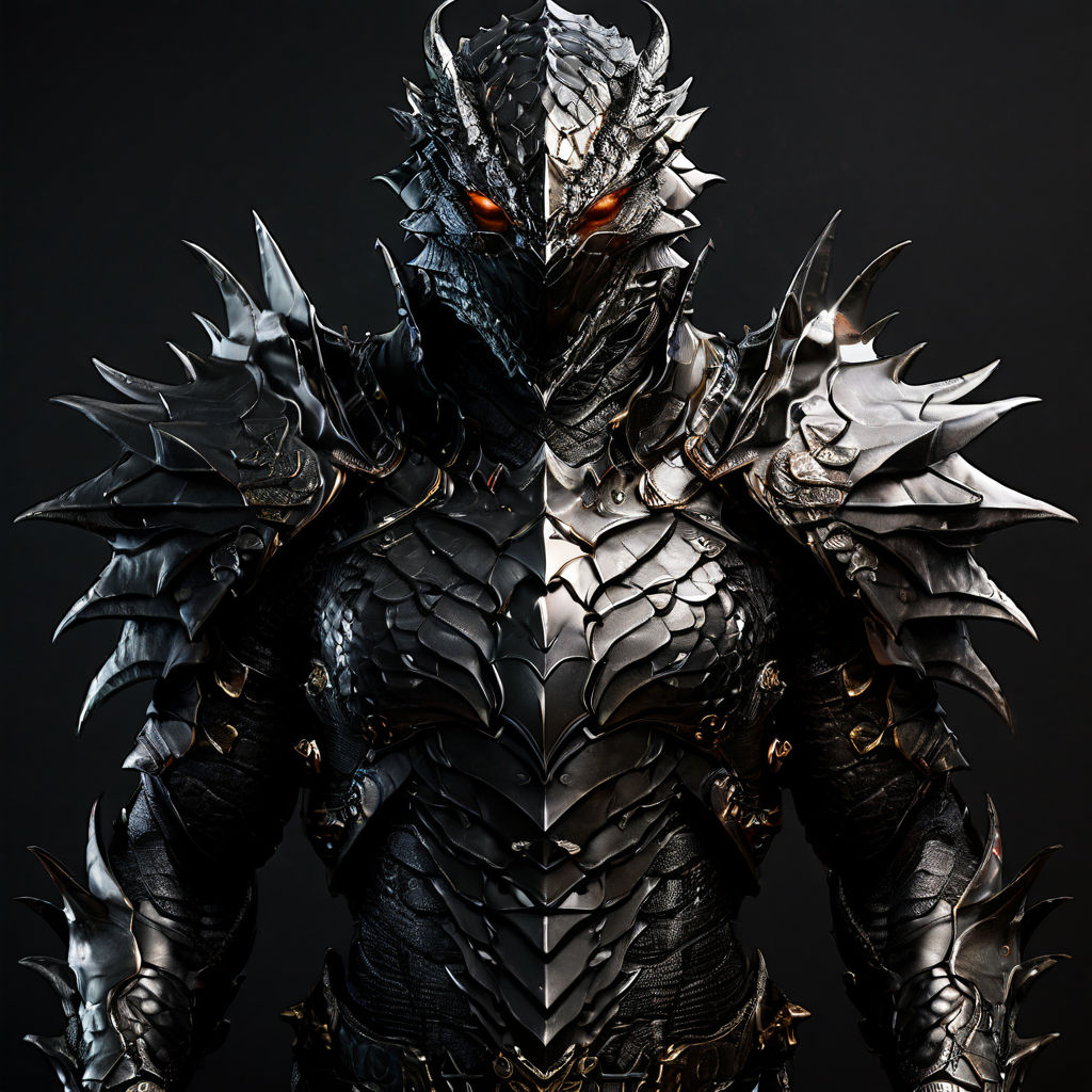 Black Dragonscale Armor without wearer by FromKella - Playground