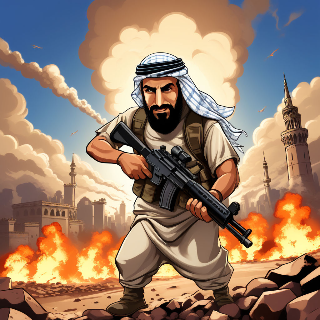 Middle east Terrorist man cartoon by LIONS POINT ᐷ彡 - Playground