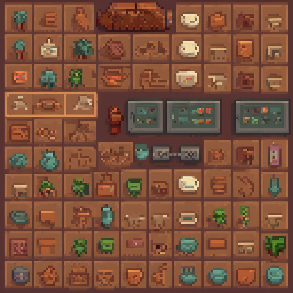 Pixel-art style inventory interface for a retro-inspired vid... by ...