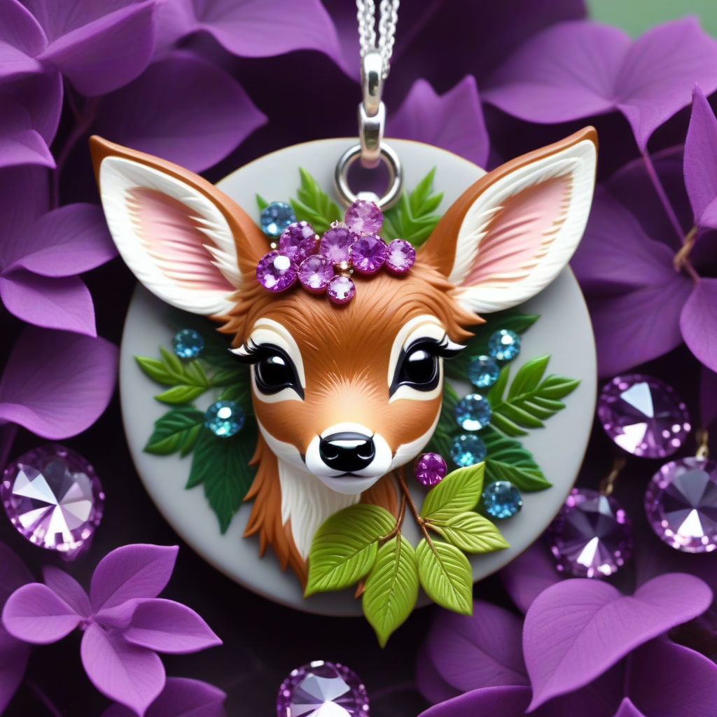 Make it look like a high quality real life fawn with purple ... by hhh ...