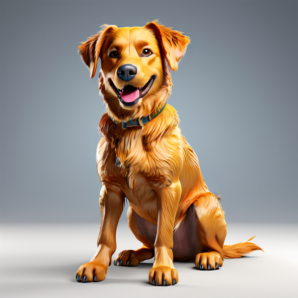 A single professional vibrant 3D model of a dog by penpen smuel ...