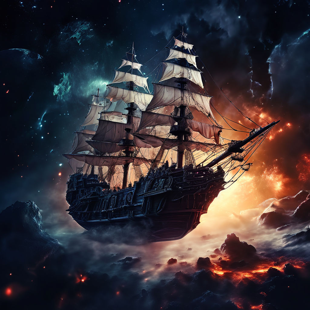 Ghost pirate ship in space by Giuliano Gasparrini - Playground