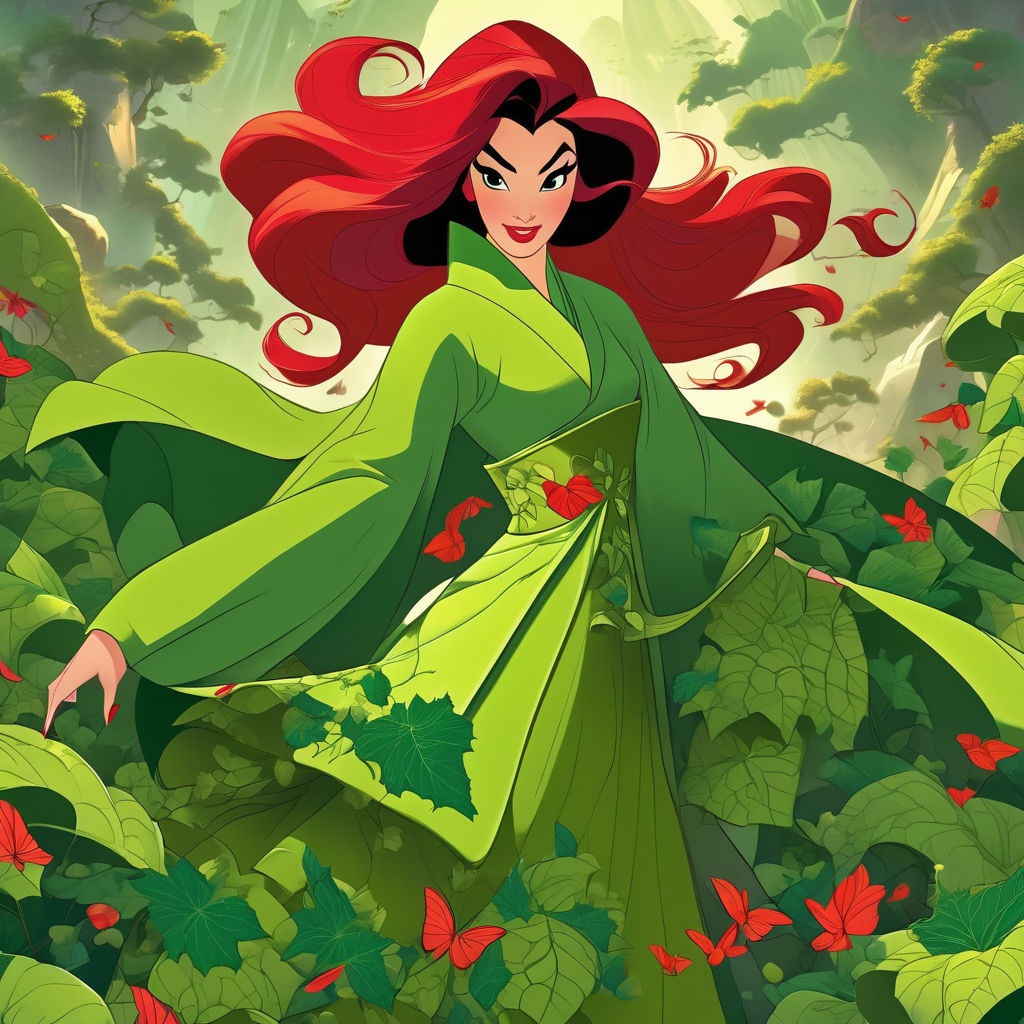Mulan in a dress made of poison ivy by Maria Fernando - Playground