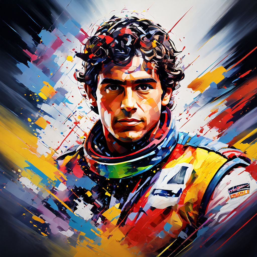 Portrait of Ayrton Senna in a racing suit by Alex Pelikh - Playground