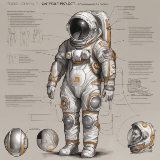 A detailed and very detailed drawing of the 2050 spacesuit p... by ...