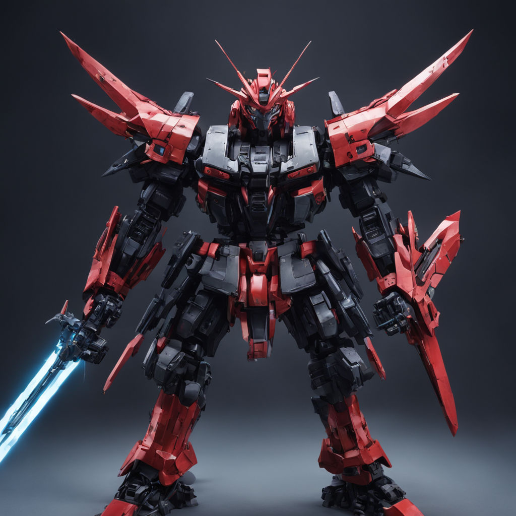 Red black samurai armored mecha gundam by Kuya Eduard - Playground