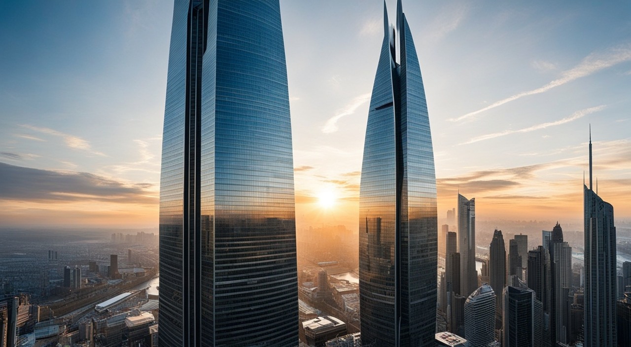 Create a photo of an epic futuristic skyscraper in 2050 of ... by Tim ...