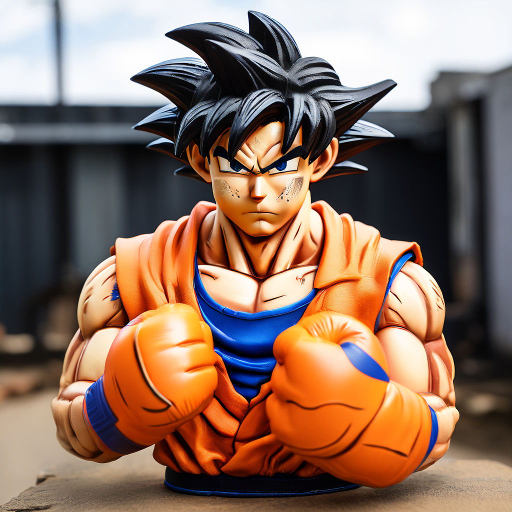 Realistic 12 oz boxing gloves with Goku's character designed... by Lux ...