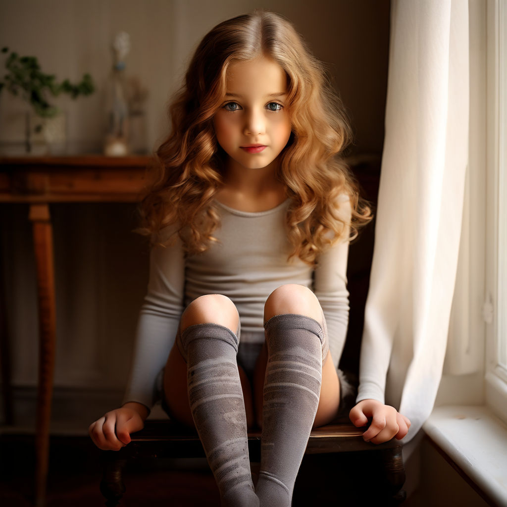 Beautiful ten years old girl in tight stockings. by Vesnita Maria ...