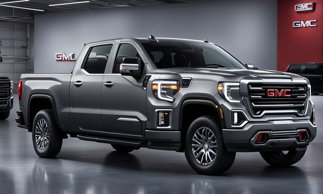 A modern GMC Sierra pickup truck in a showroom by Zaheer Abbas - Playground