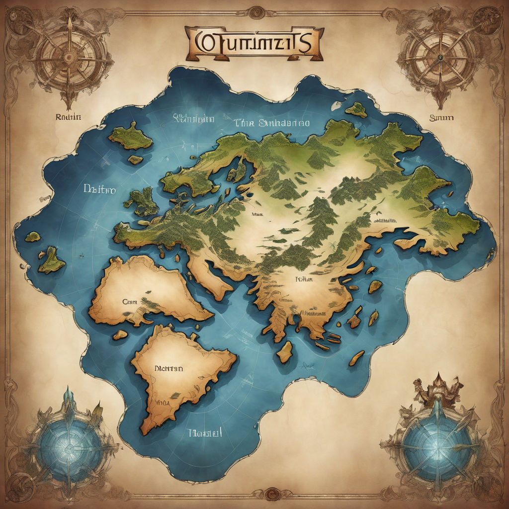 A fantasy Map with nine Continents by Regina Paul - Playground
