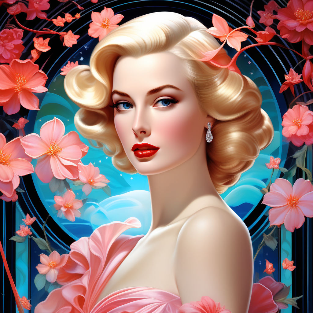 GRACE KELLY AS VENUS AS PORTRAYED IN THE STYLE OF LEMPICKA by Frank ...