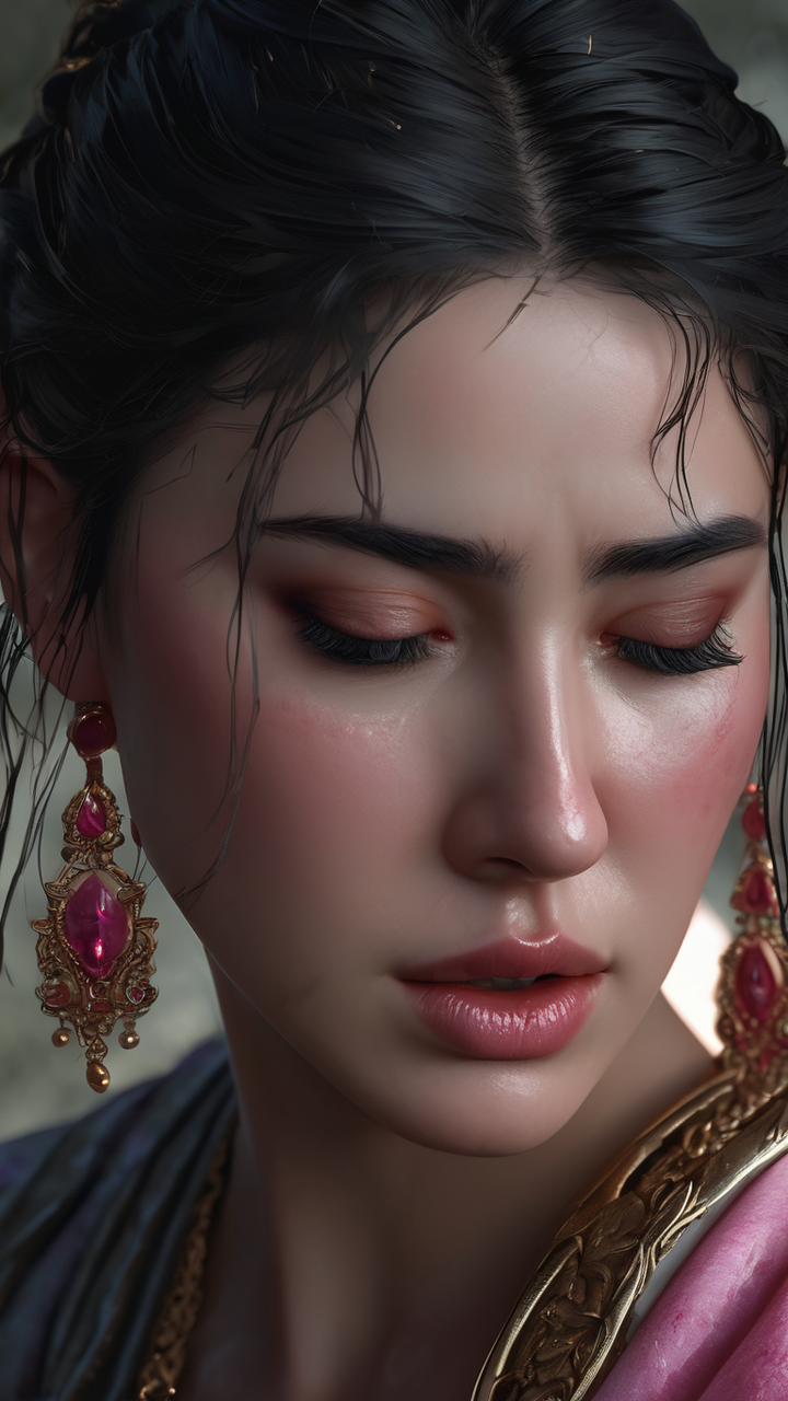 Hyper detailed full body portrait of extremely sad roman wom... by ...