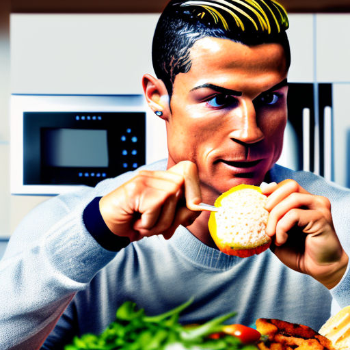 Cristiano Ronaldo focused while cooking in a kitchen by tübitak4006 msr ...