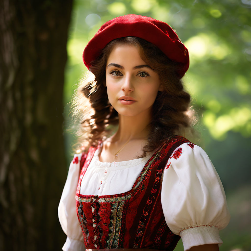 Basque girl clad in traditional attire by Leire Legarda - Playground