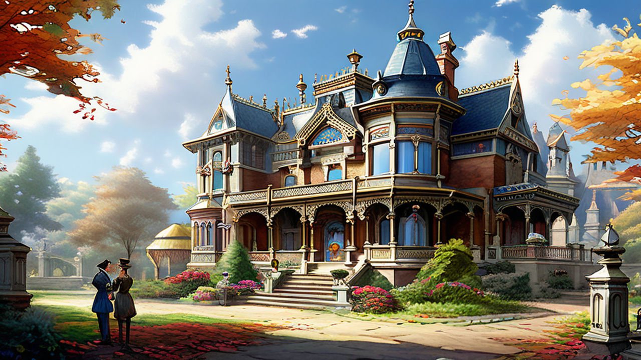 Victorian Visions - Illustrate a lavish Victorian-era scene by Papilou ...