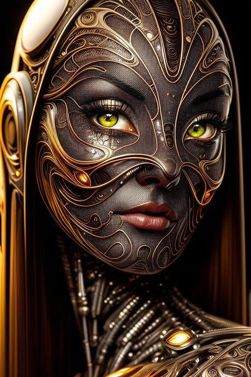 Closeup digital illustration of a female alien by Martín Peña - Playground