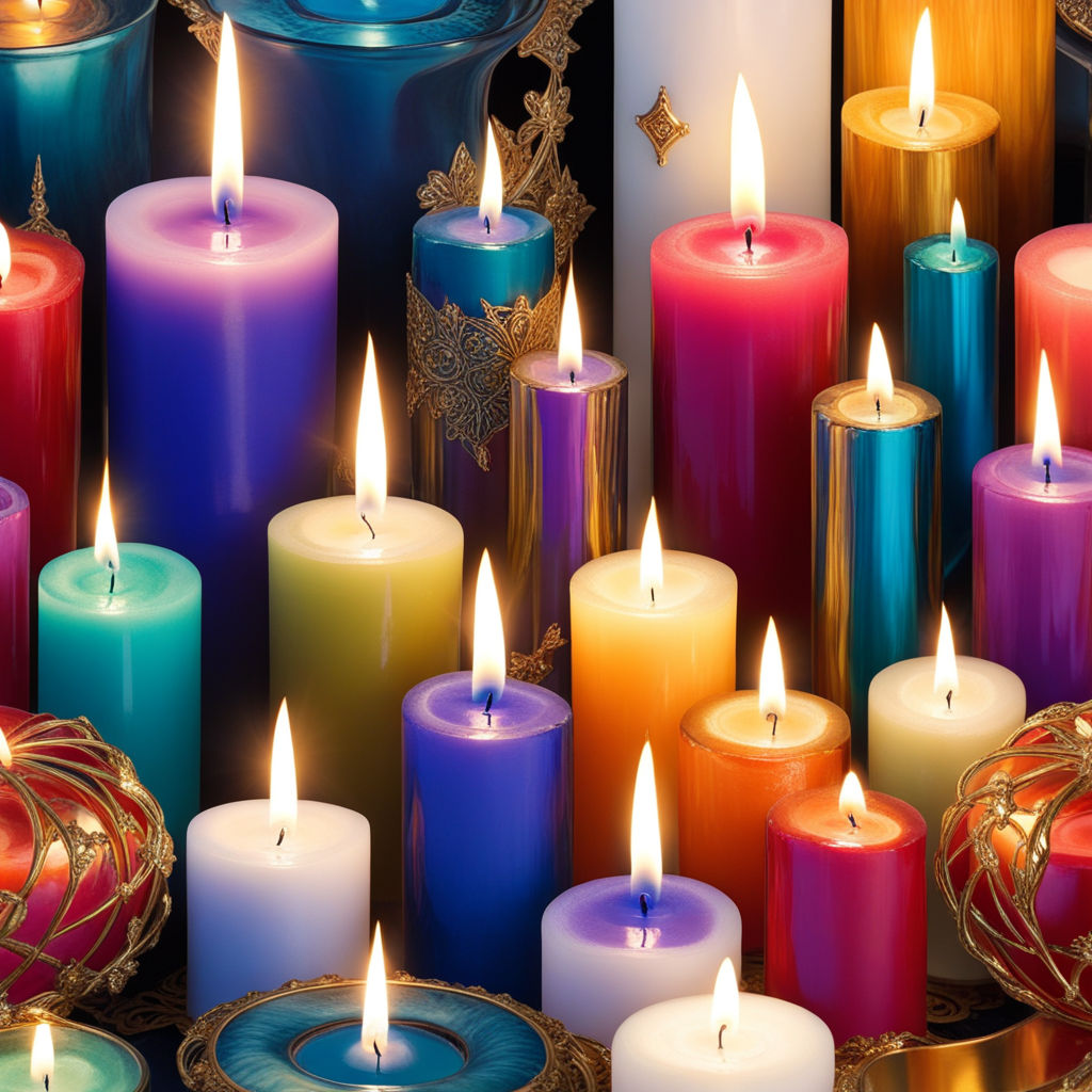 Beautiful candels of seven colors with a marvellous elegant ... by ...