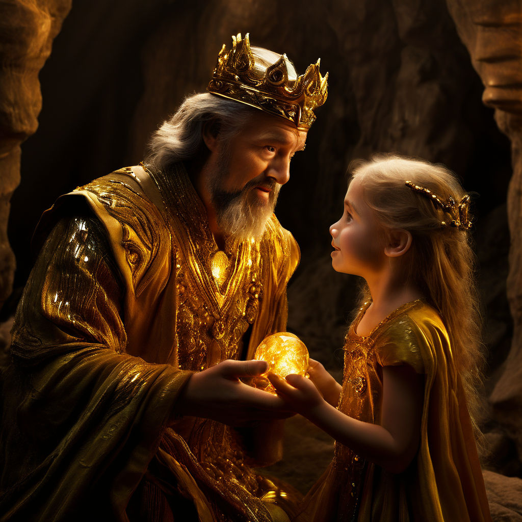 King Midas is surprised to see his daughter turned into a go... by 정한발 ...