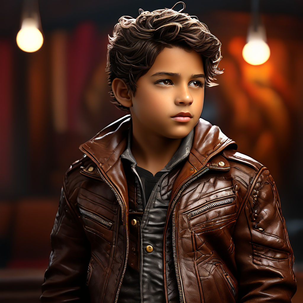 Boys leather jacket in unique design by website designer - Playground
