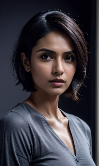 Indian female with a short bob cut pixie hairstyle by Vishwa - Playground