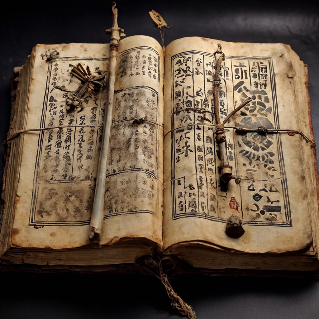 An ancient book with strange symbols and worn pages. by Indu chaudhari ...