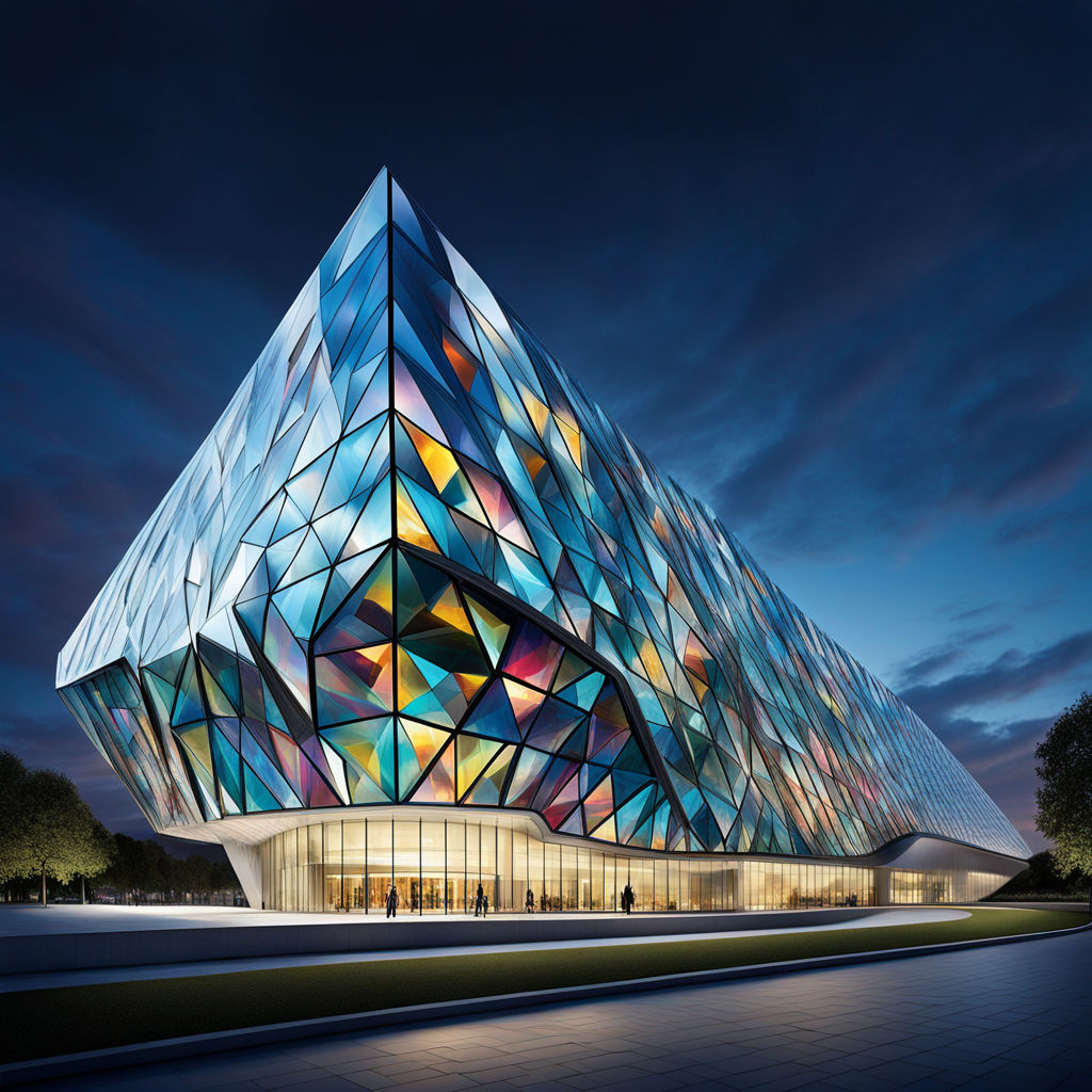 Illustration of a Zaha Hadid-inspired colossal structure wit... by kim ...