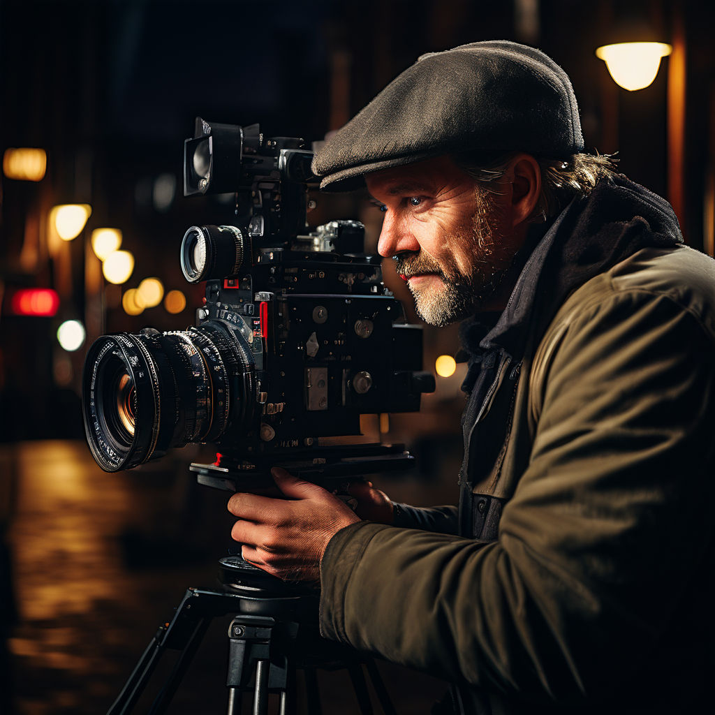 A director of photography is looking through his eye piece o... by Bas ...