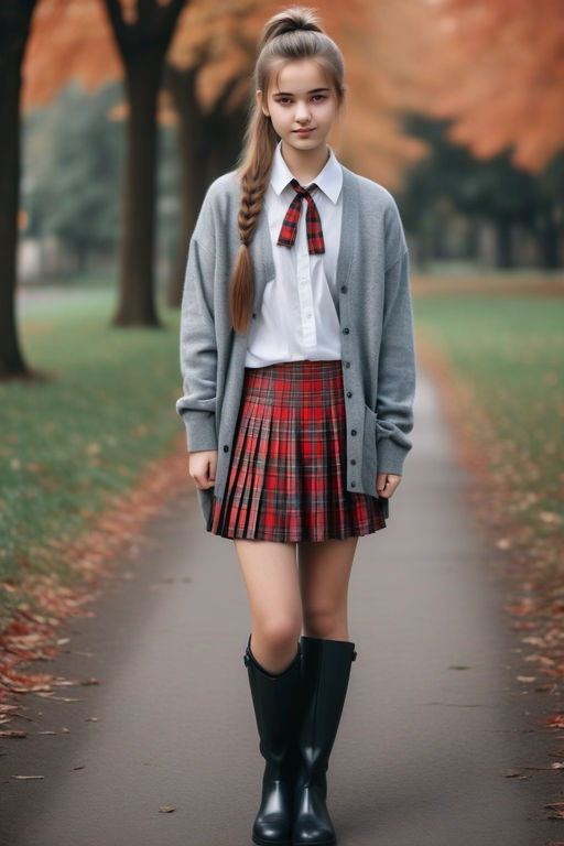 A 15 years old beautiful teenage student with a ponytail hai... by Vedat Şahin - Playground