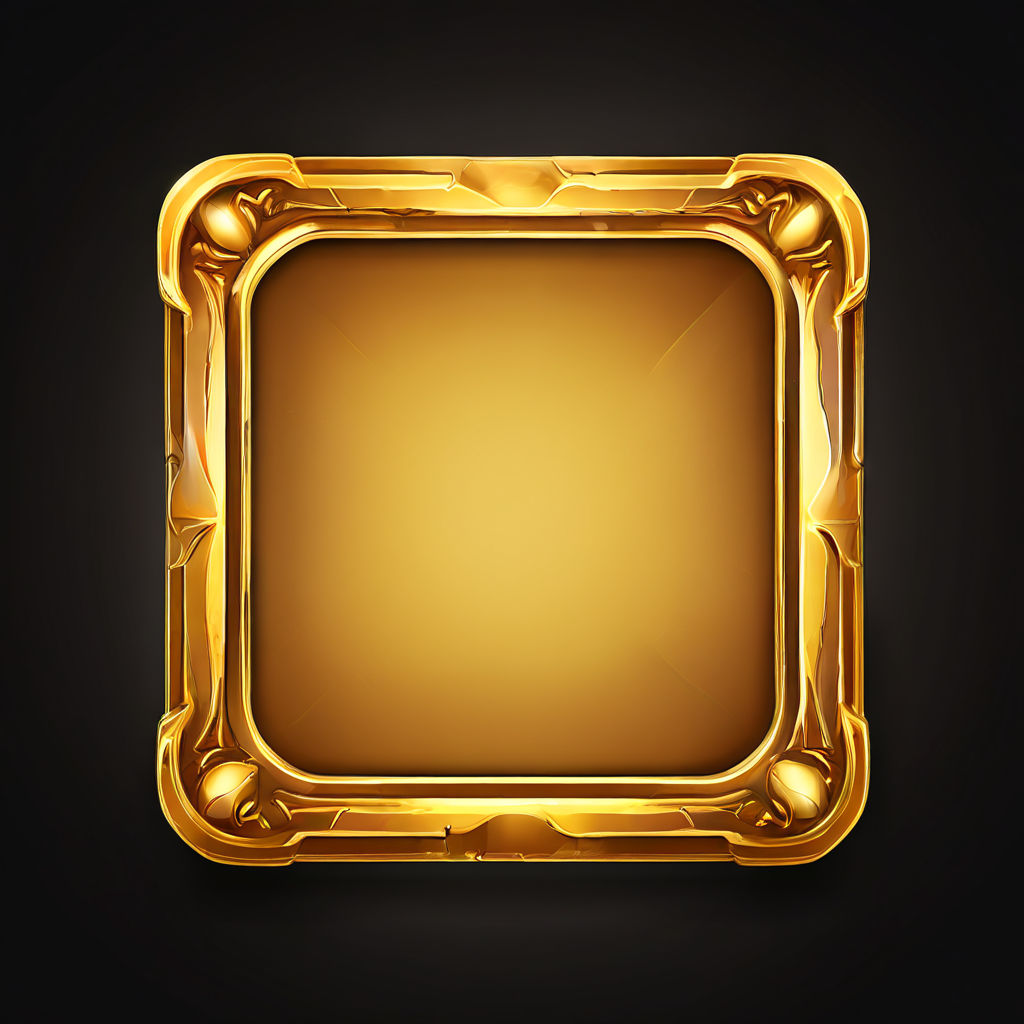 Create a simple gold game icon within a square frame. by 수박 - Playground