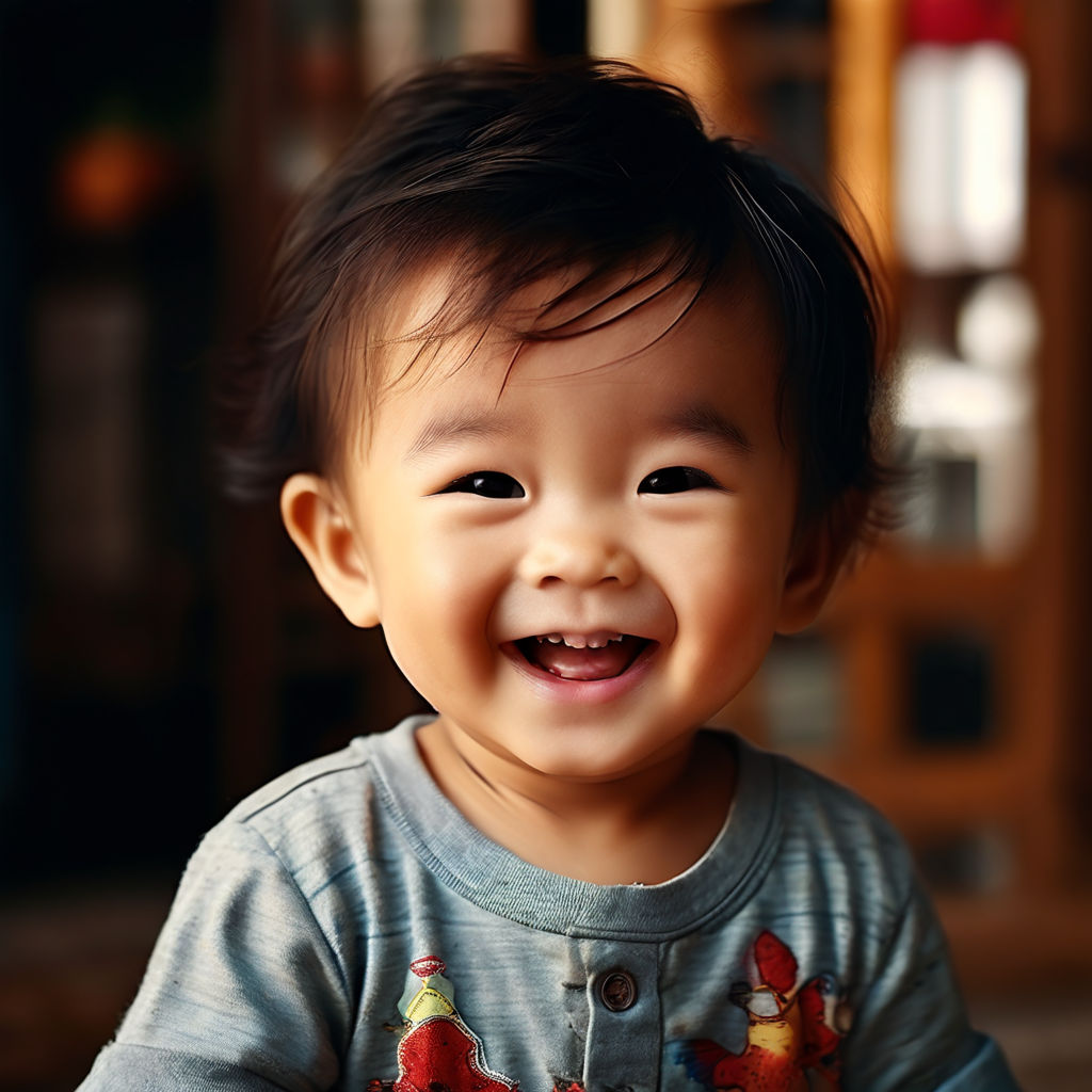 13. Smiling Chinese toddler looking happy and carefree by aleksandr ...