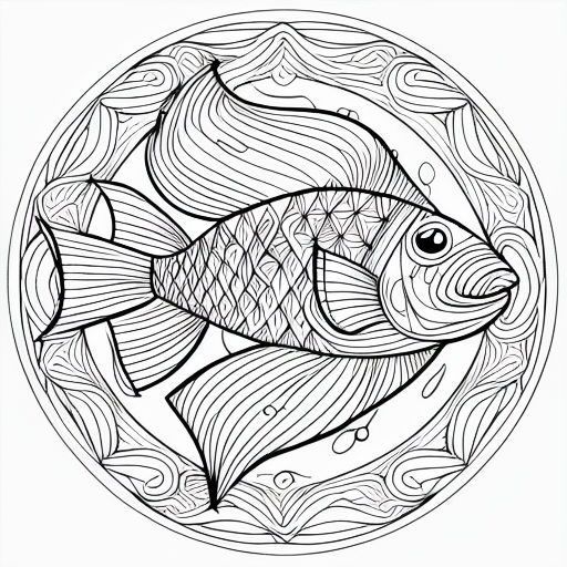 Fish coloring page for kids by Natalya Rudenko - Playground