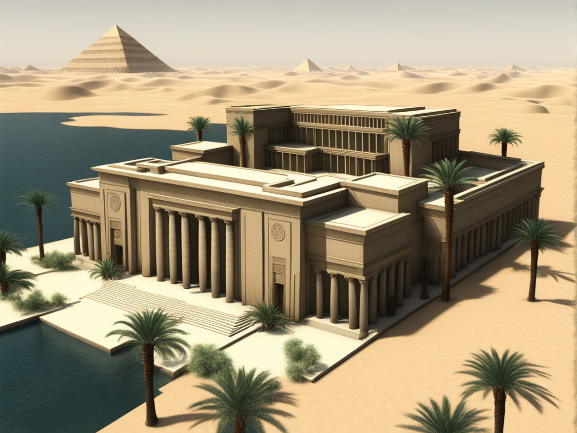 ((Ancient_Egyptian modern palace:1.4)) in an Ancient_Egyptia... by Adam ...