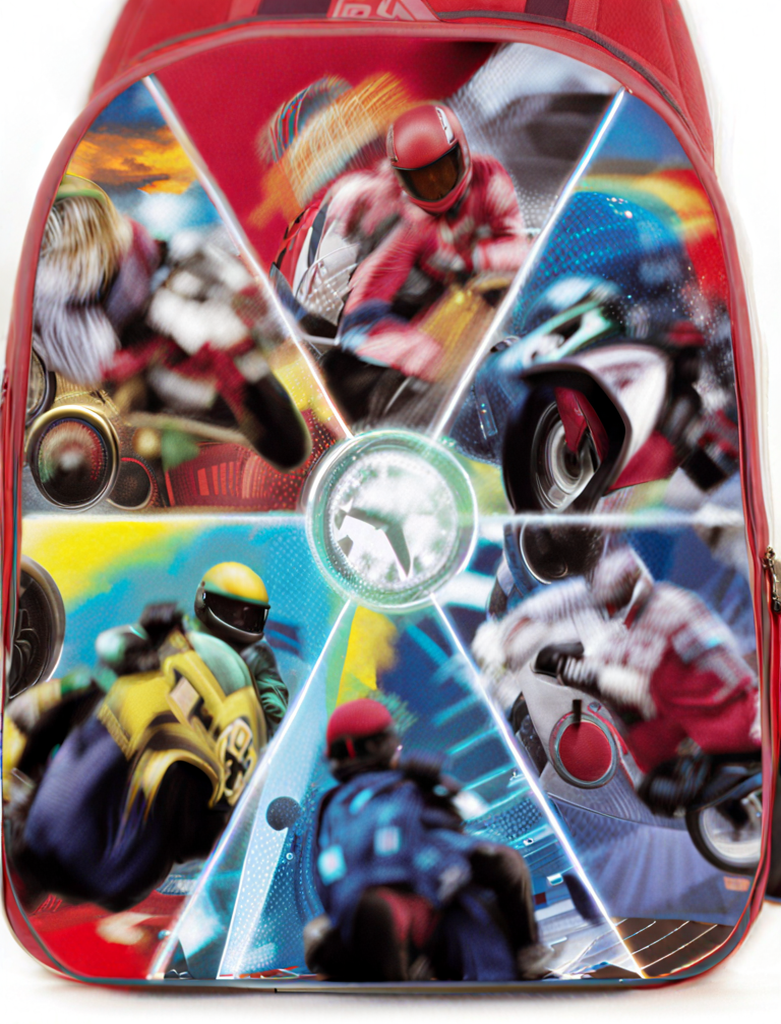 This image depicts a backpack or bag with an adventurous and... by 张玉栋 ...