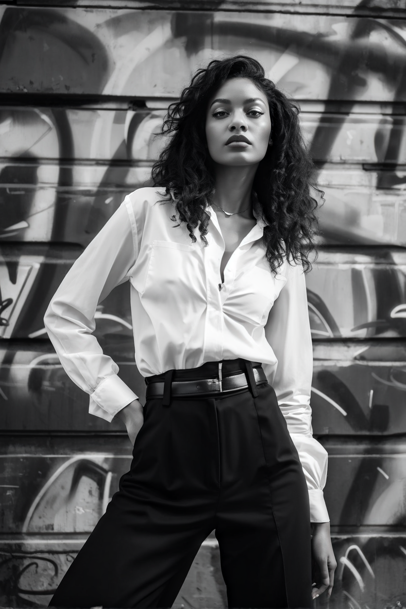 Woman with a poised stance exuding indifferent confidence in... by Dora ...