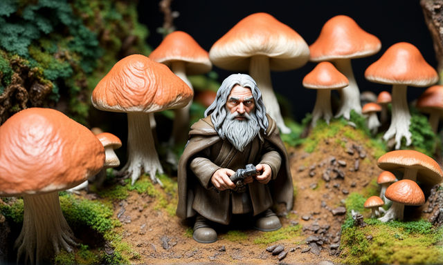 The Lord of the Rings hobit near the shrooms table by Skubby - Playground