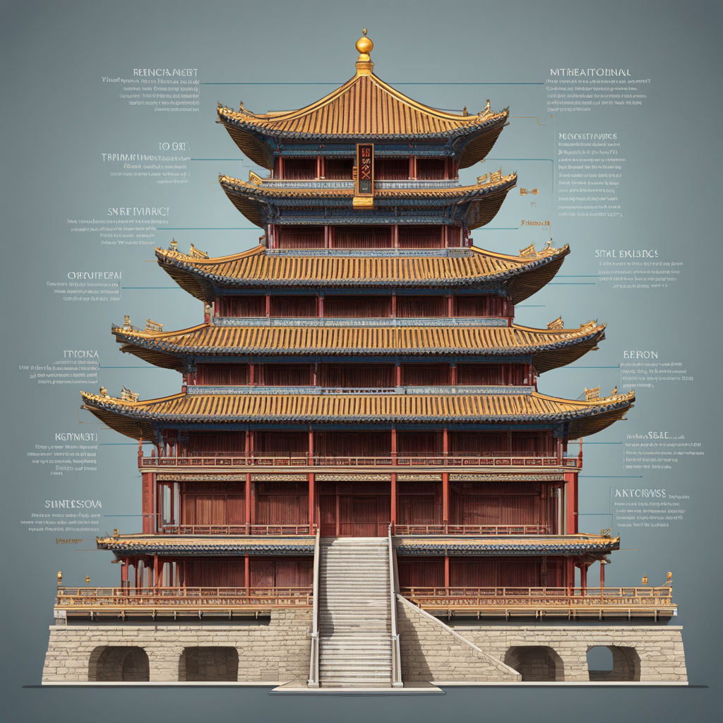 A detailed crosssection of the ancient Chinese tower by jifei hao ...
